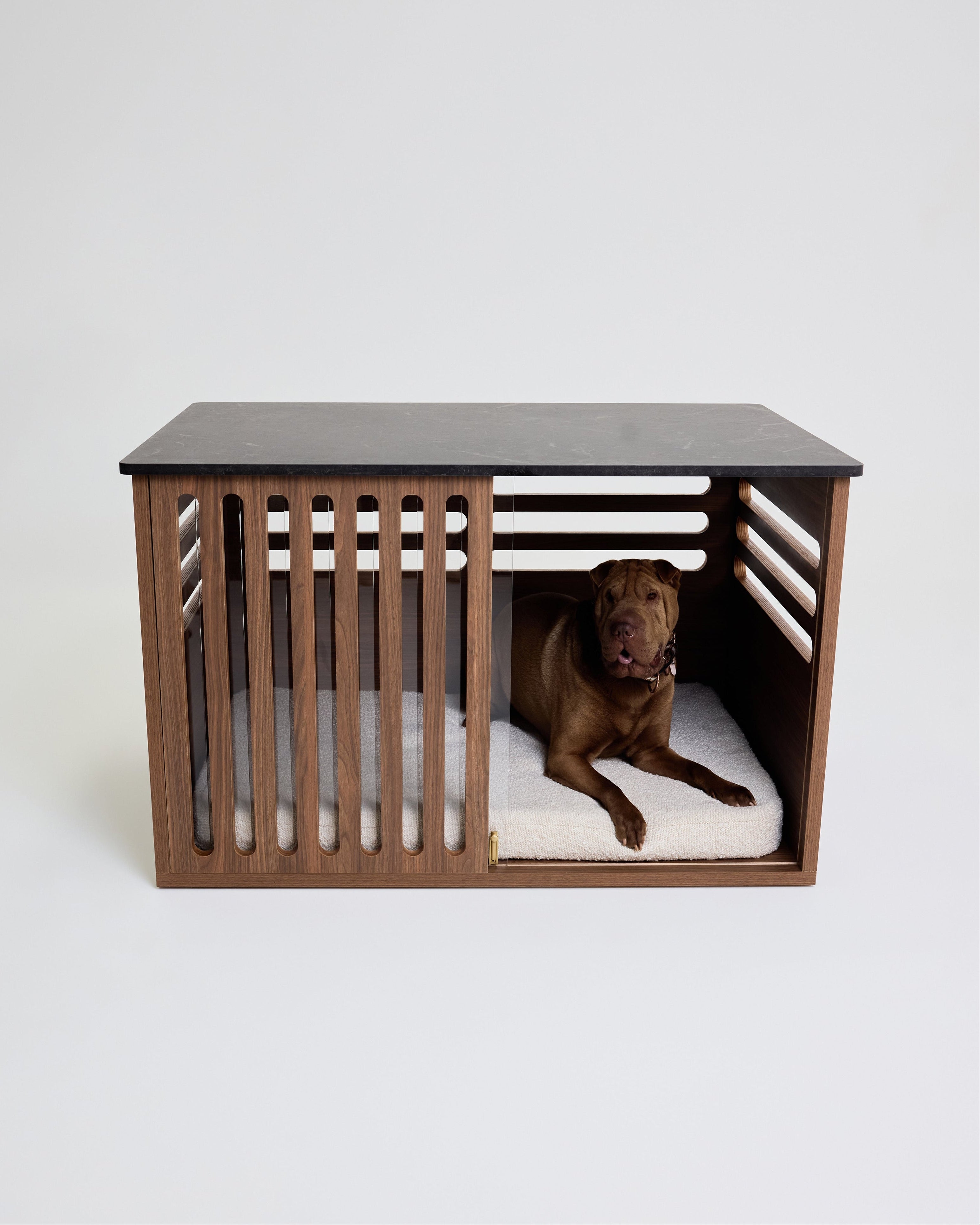 Large Buffet Table Crate - Walnut Black Mocha Marble – Koozi Pets